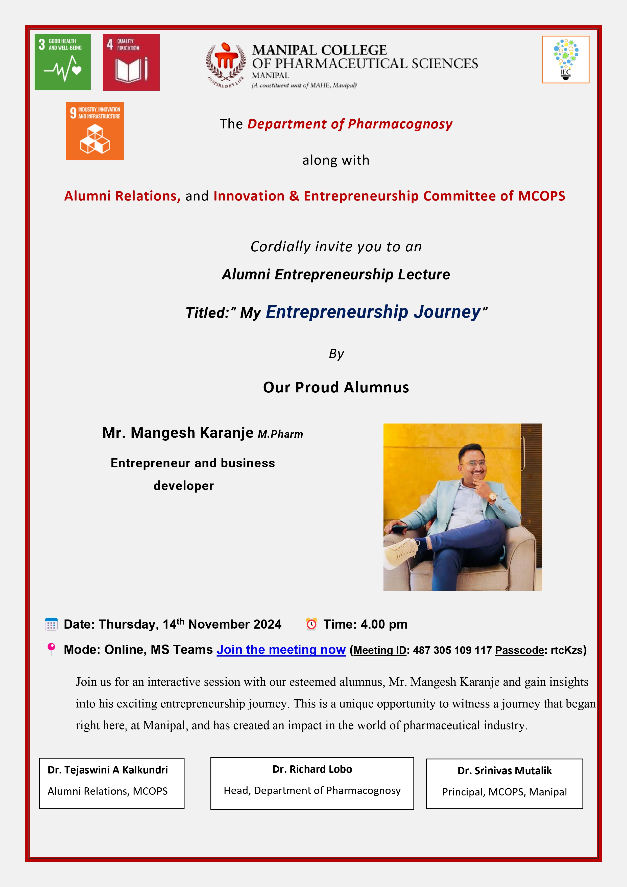 Guest Lecture - Mangesh Karanje